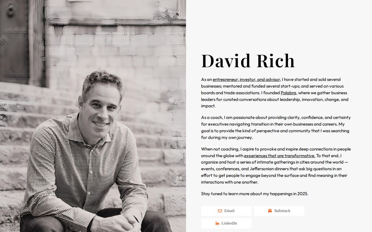 David Rich | Executive Coach, Mentor & Facilitator | Founder of Palabra